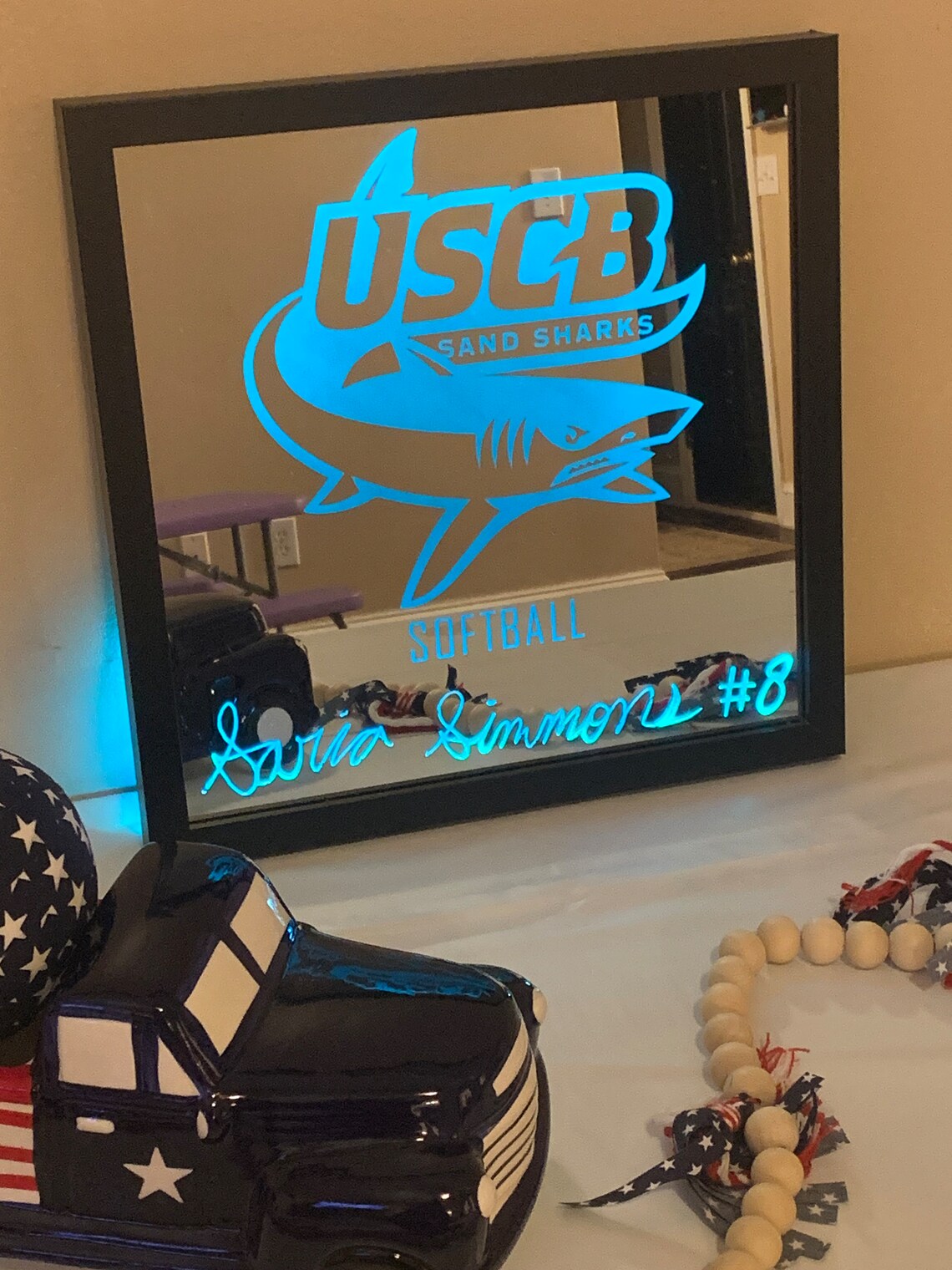 12x12 Lighted Mirror With Custom Logo or Engraving - Etsy