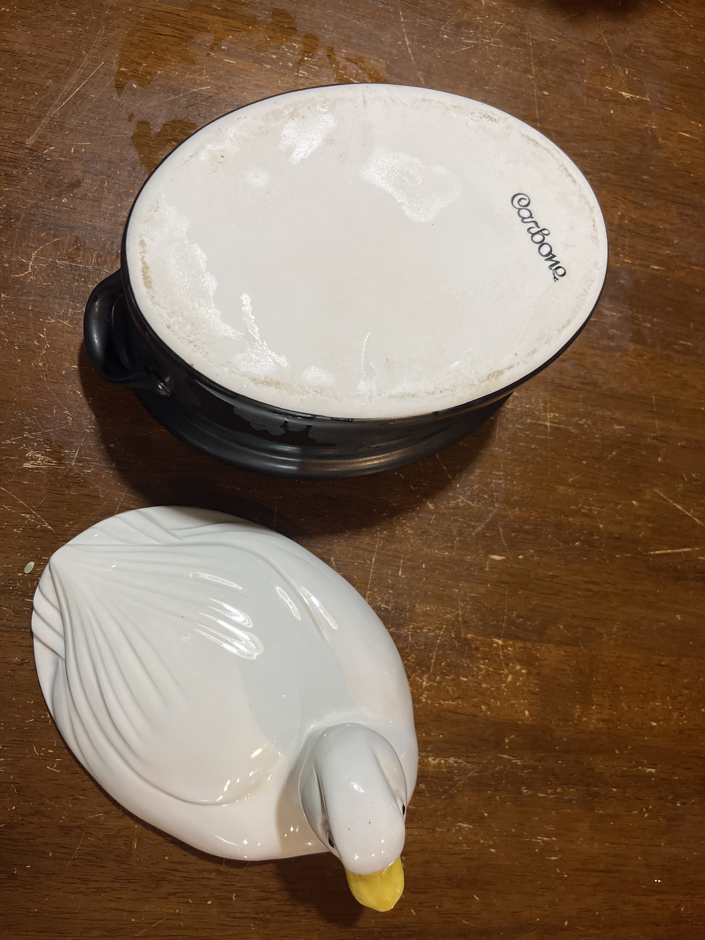 Vintage Hall Pottery Carbone Duck Covered Casserole Dish, Farmhouse ...