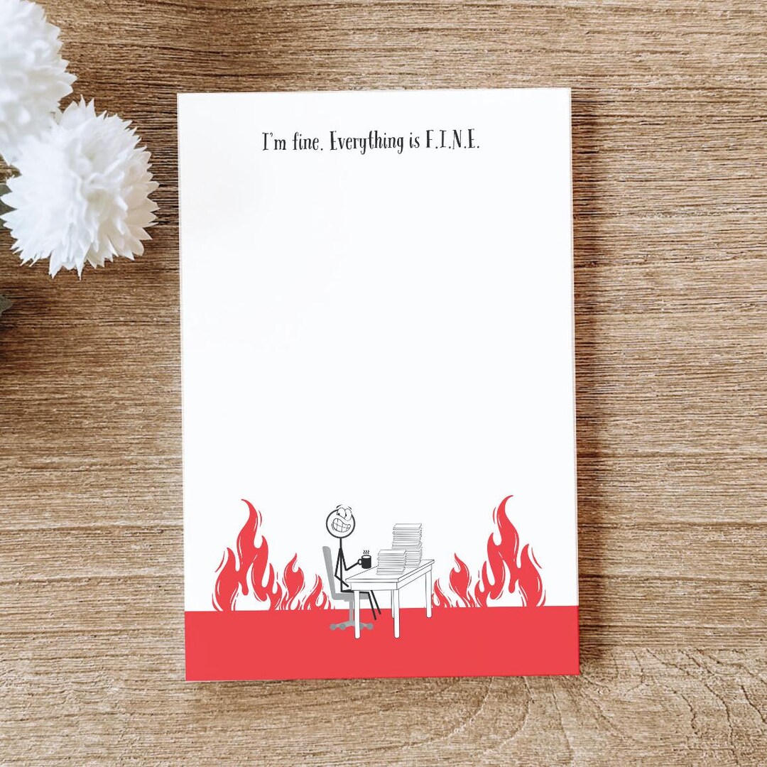 Funny "everything is Fine" Sticky Notes: 4x6 Office Gift - Etsy