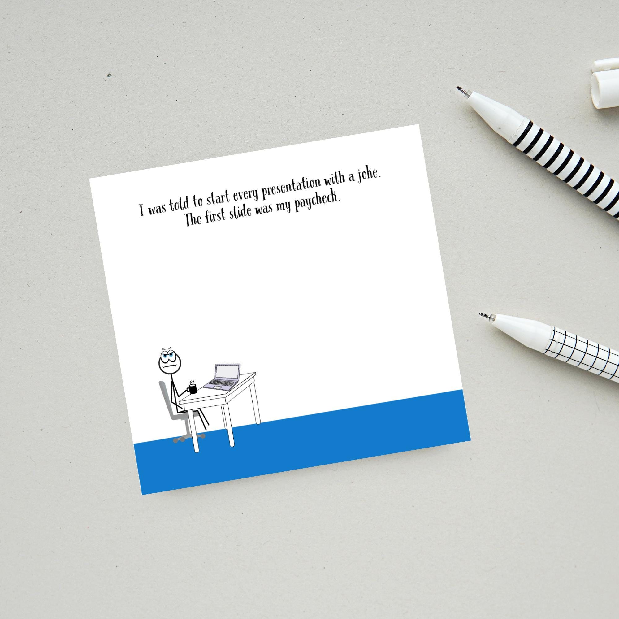 Funny Sticky Note Pad, Funny Post It Notes, Sarcastic Note Pad, Office ...