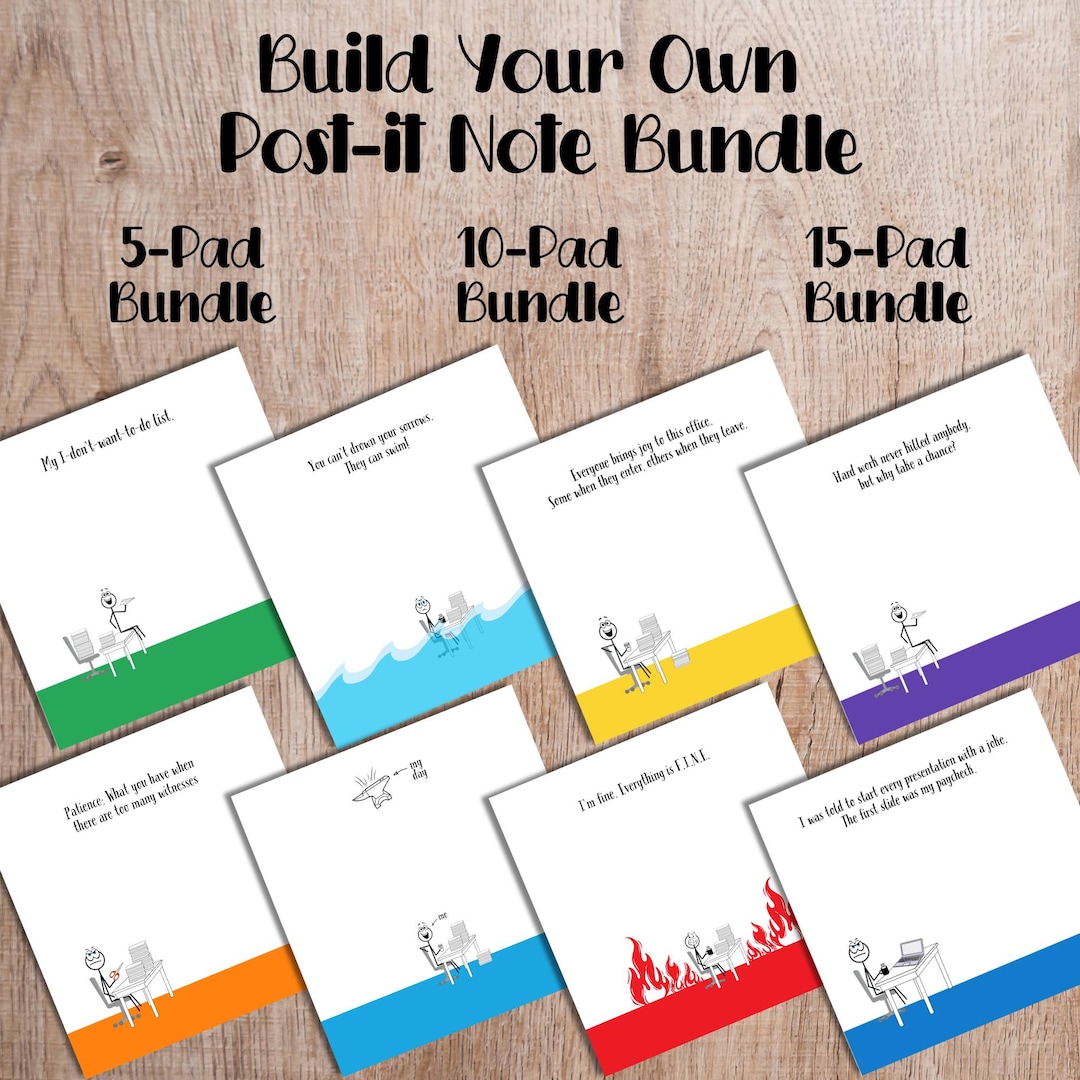 Funny Sticky Notes Bundle, Build Your Own Bundle, Sarcastic Sticky ...