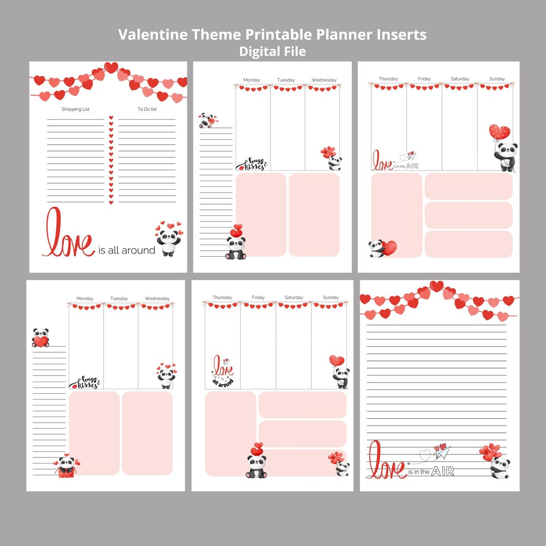 Weekly Planner Printable Valentines Day Planner Printable Planner Pages ...