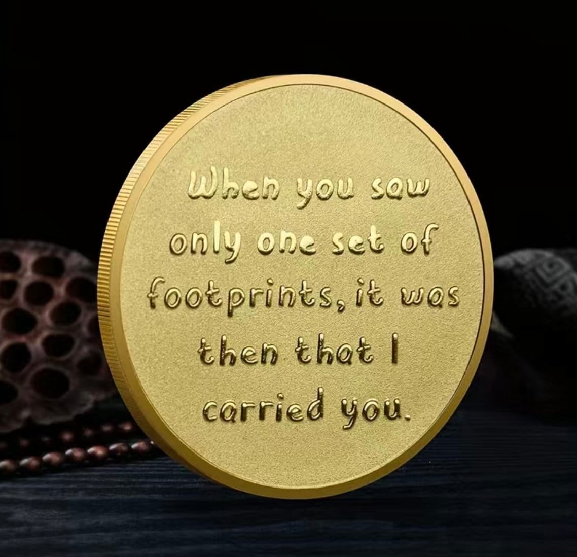 Footprints in the Sand Gold Coin. Christian Coin Christian - Etsy