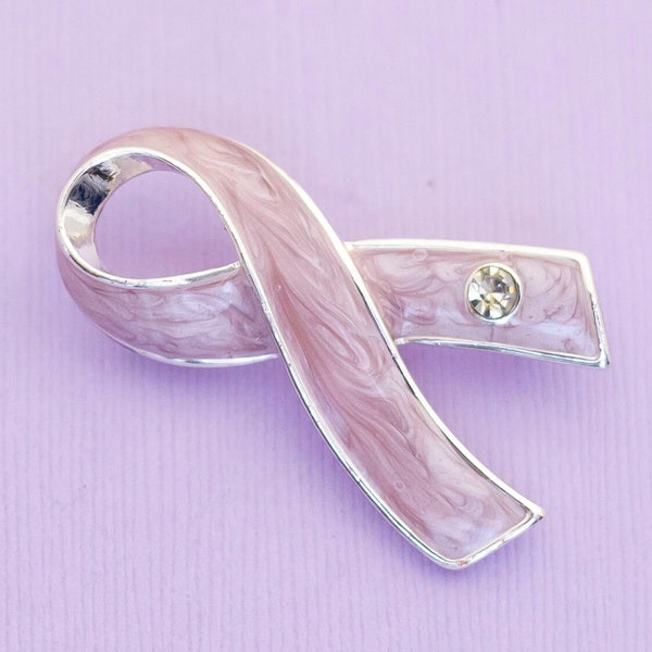 Pink Ribbon Brooch - Etsy