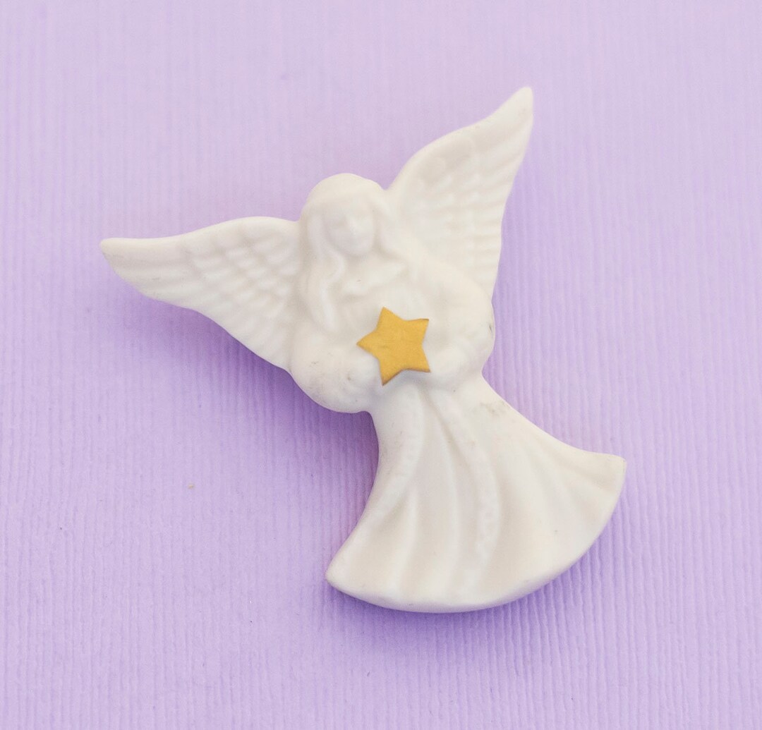Vintage White Angelic Geometric Star Brooch by Leno - AB8 - Etsy