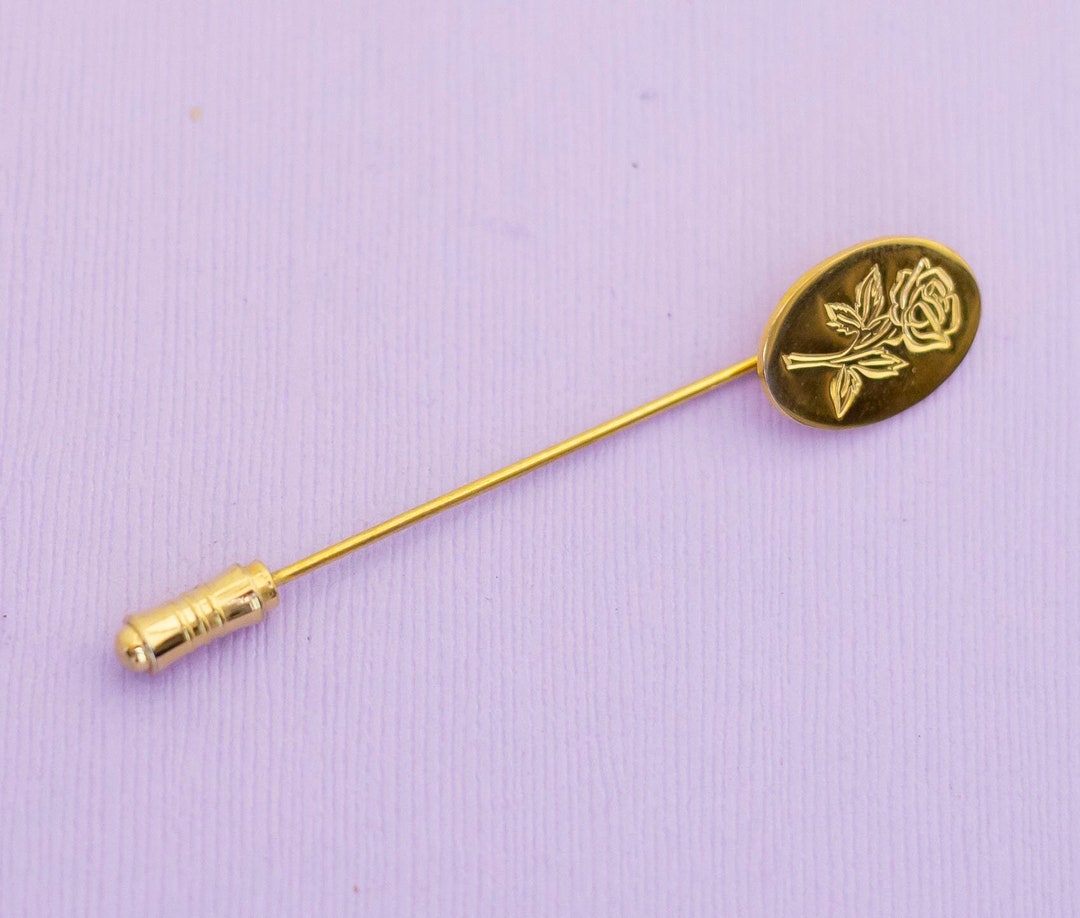 Vintage Oval Floral Rose Gold Tone Stick Pin - AB5 - Etsy
