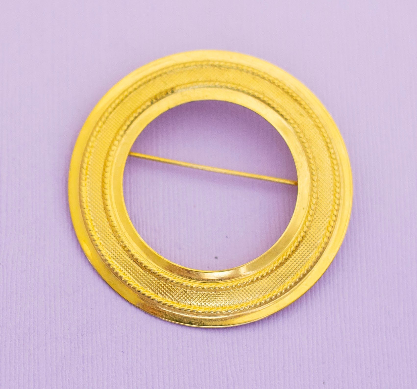 Vintage Minimalist Circular Ring Gold Tone Brooch AB8 - Etsy