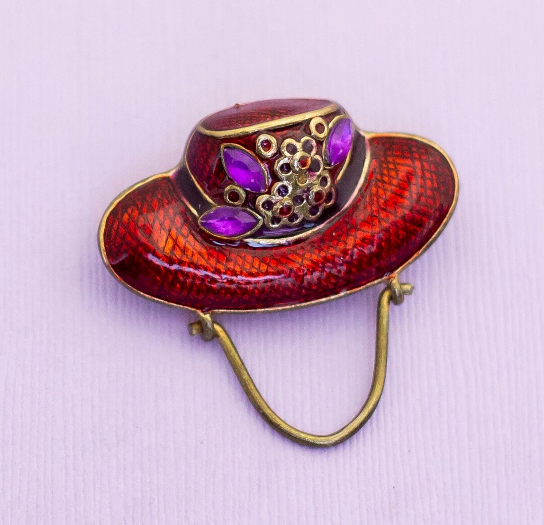 Broche vintage Red Hat Stylish Classic - AB7 - Etsy France