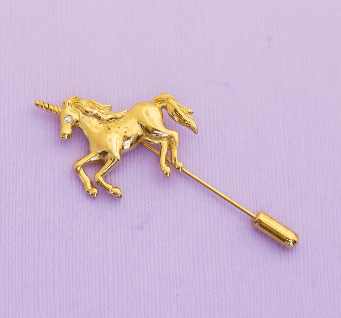 Vintage Gold Tone Majestic Unicorn Royal Stick Pin - AB5 - Etsy