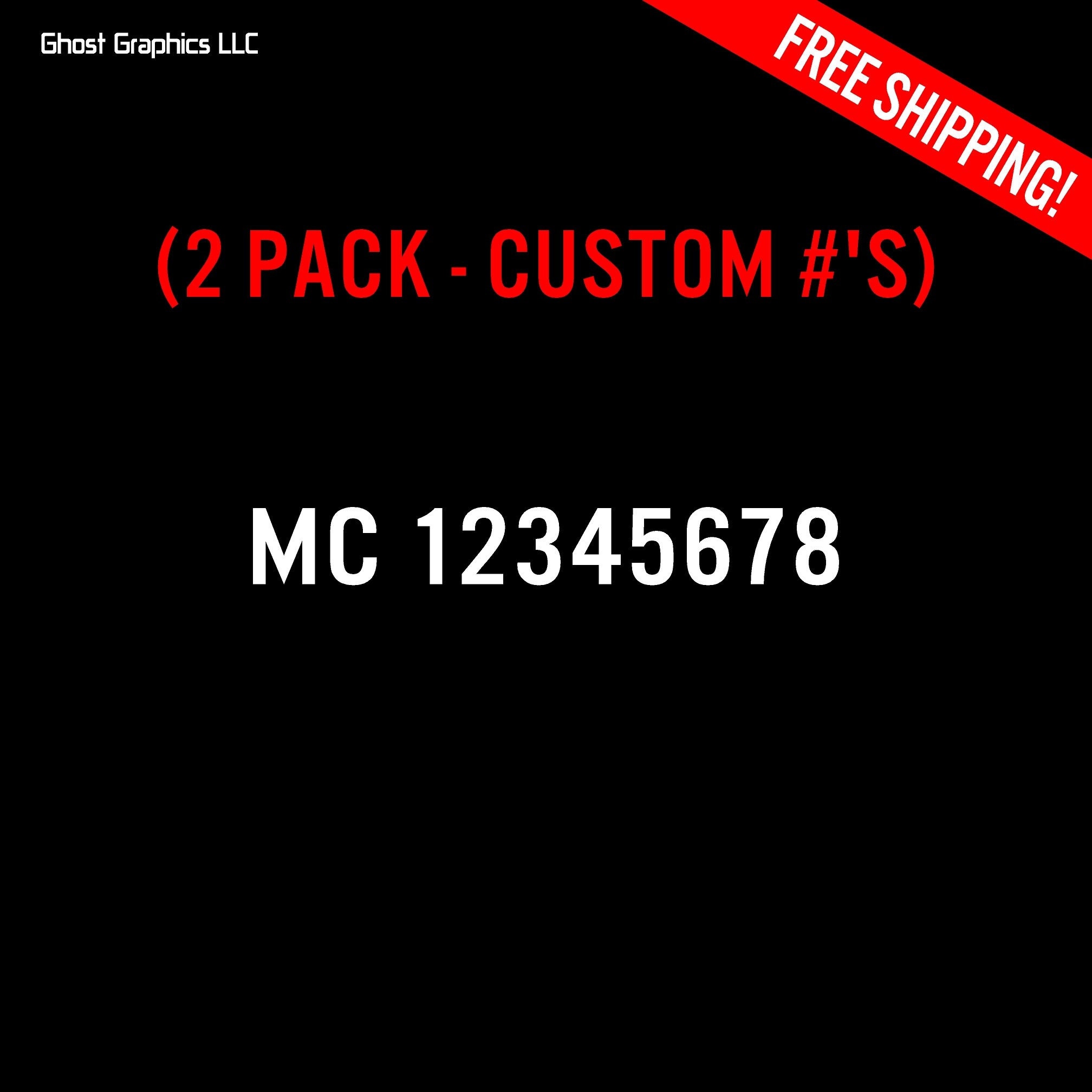 Custom Motor Carrier MC Registration Sticker - 2 Pack - Truck Decal ...