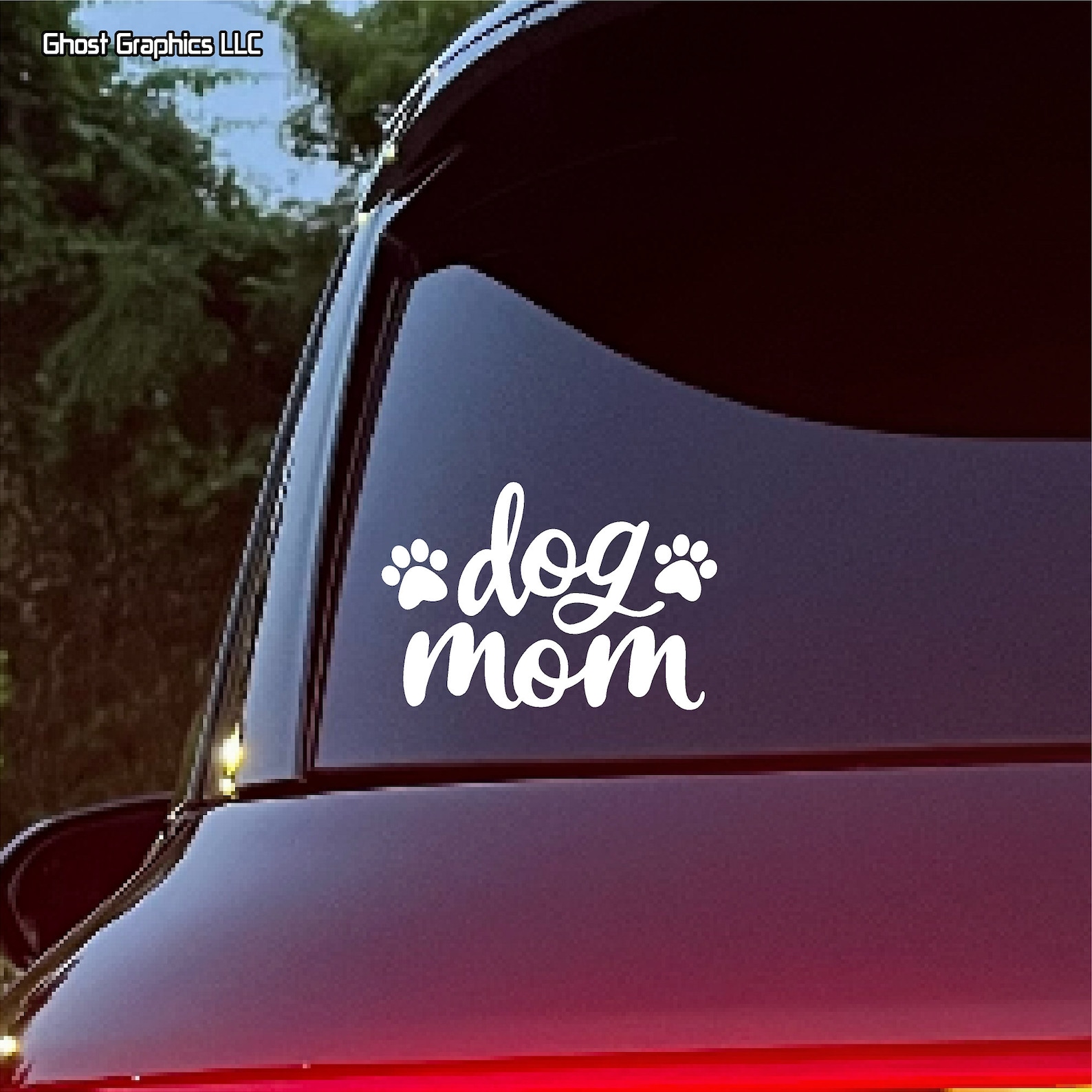 Dog Mom Decal - Dog Mom Sticker - Paw Print Decal - Car Decal - Laptop ...