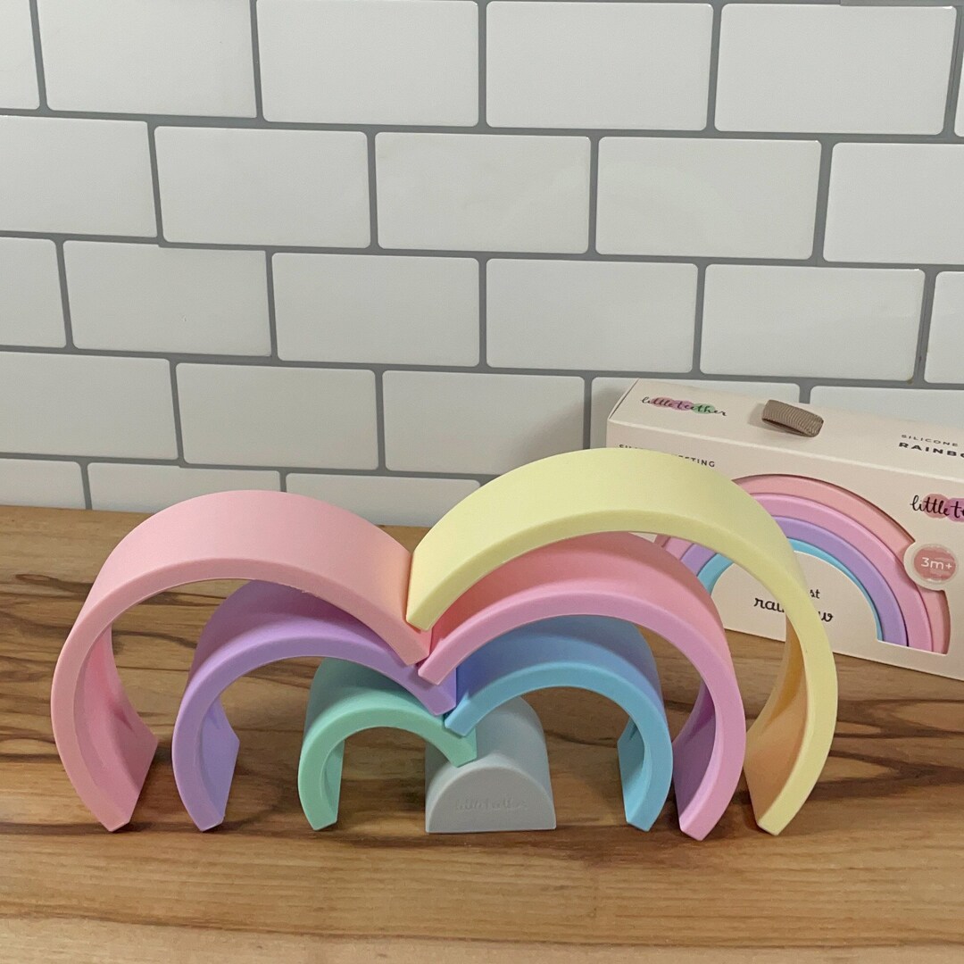 Silicone Stacker Toy Rainbow - Etsy