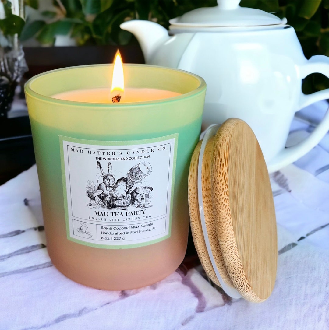 Mad Tea Party White Citrus Tea Scented Candle Alice in - Etsy
