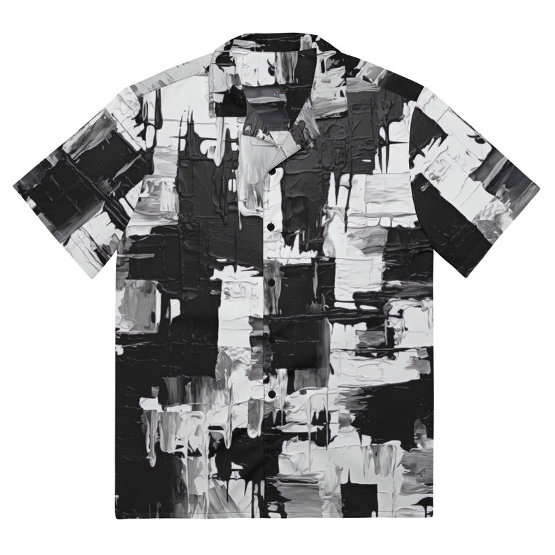 Funky Tiger® Symphony Brush Button Down Shirt for Men | Short Sleeve ...