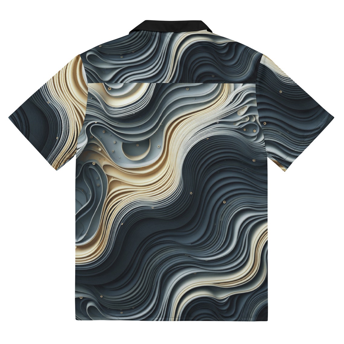 Funky Tiger Wavy Slate Button-down Shirt: Men's Short Sleeve - Etsy