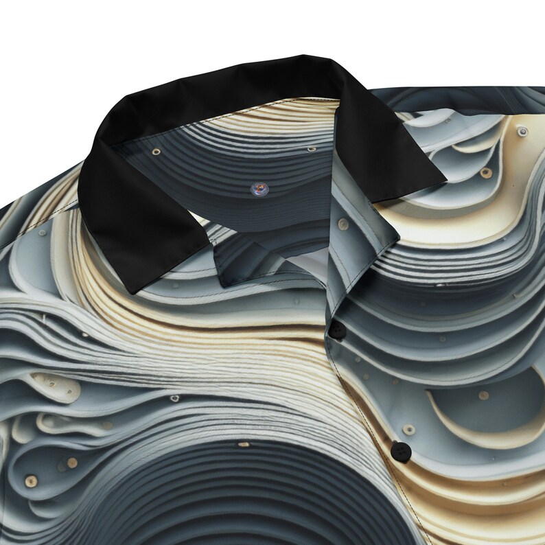 Funky Tiger Wavy Slate Button-down Shirt: Men's Short Sleeve - Etsy
