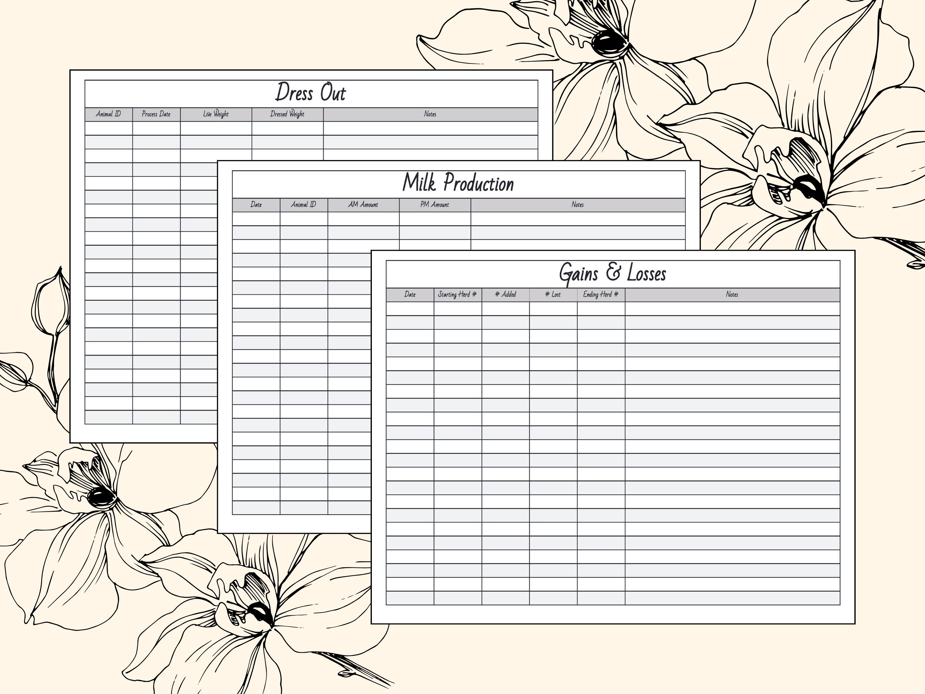 Cattle Record Google Sheet - Etsy