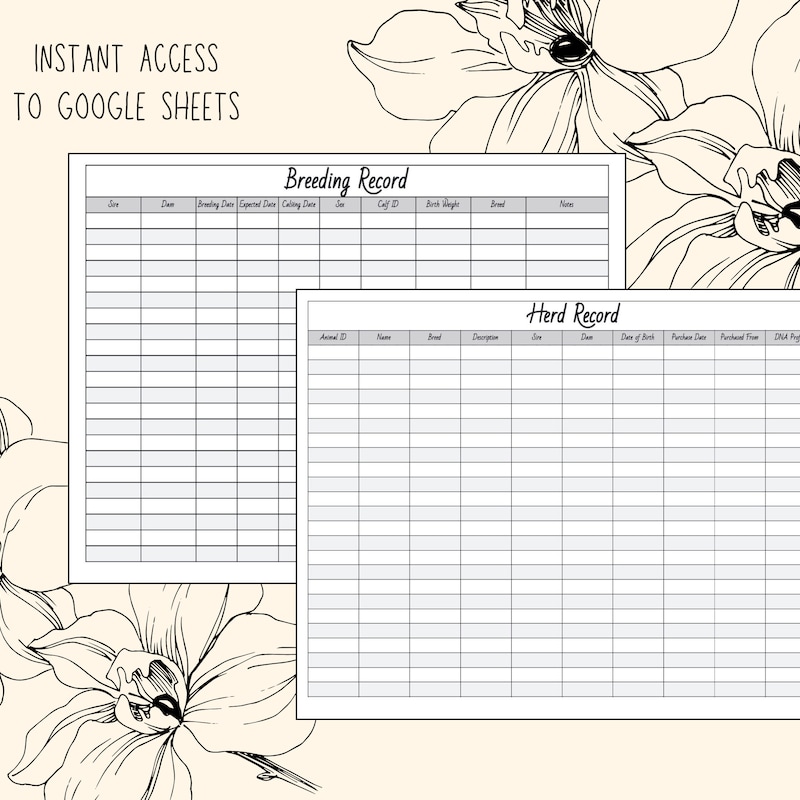 Cow Record Sheet - Etsy