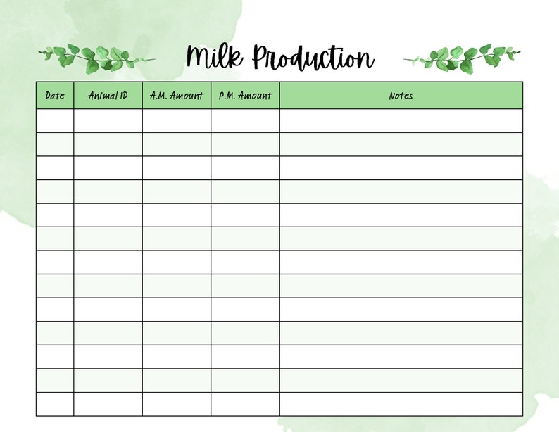 Cattle Livestock Record Keeping - PDF Printable 11 X 8.5 - Etsy