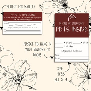 Emergency Pet Information Card PDF Printable | ICE Card | Emergency ...