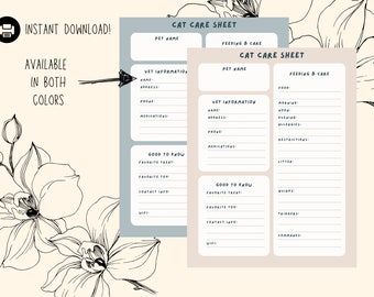 Dog Care Sheet for Pet Sitter / Dog Sitter Checklist, Care Instructions ...