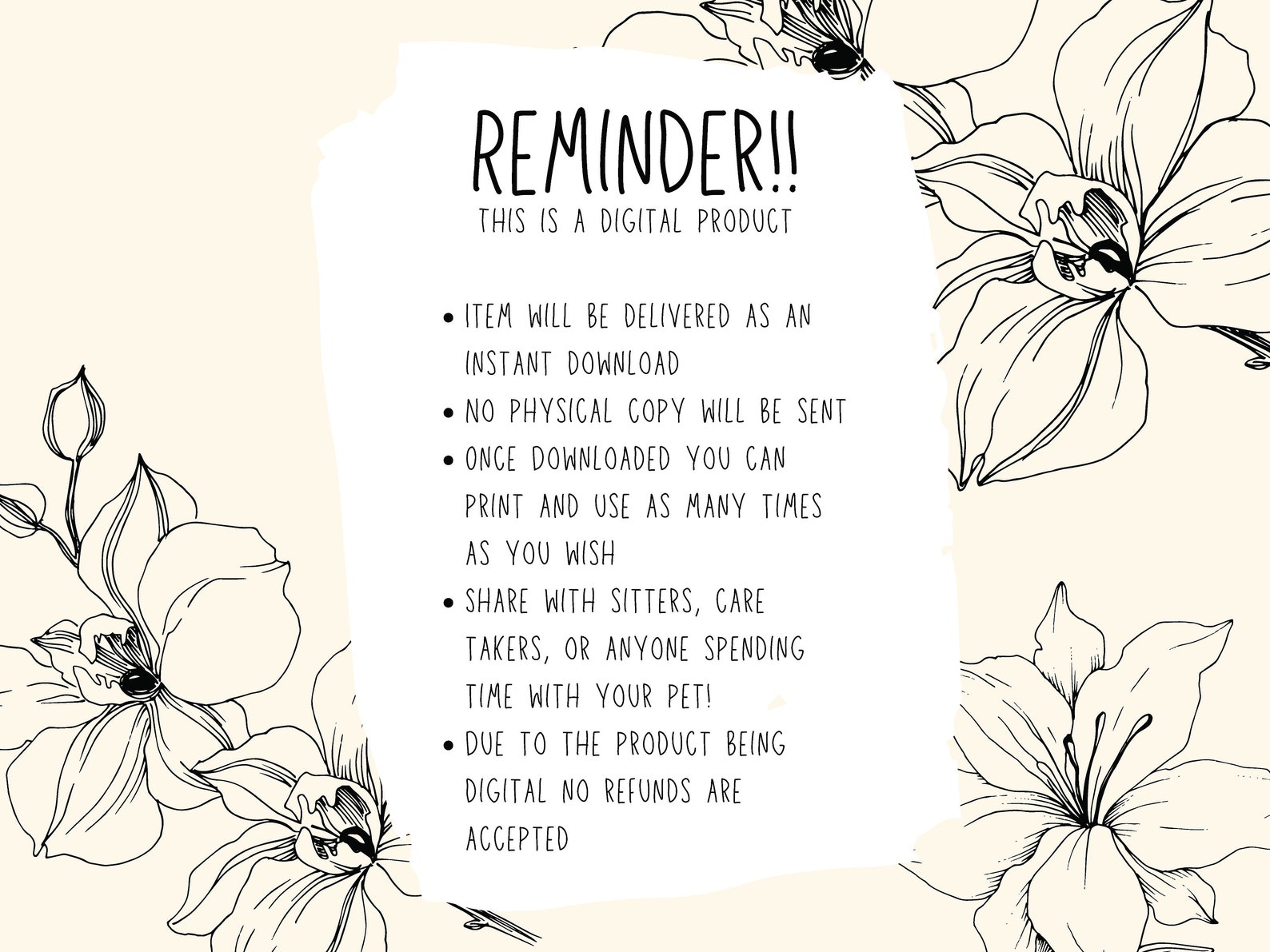 Reptile Care Sheet for Pet Sitter / Snake or Lizard Sitter Checklist ...