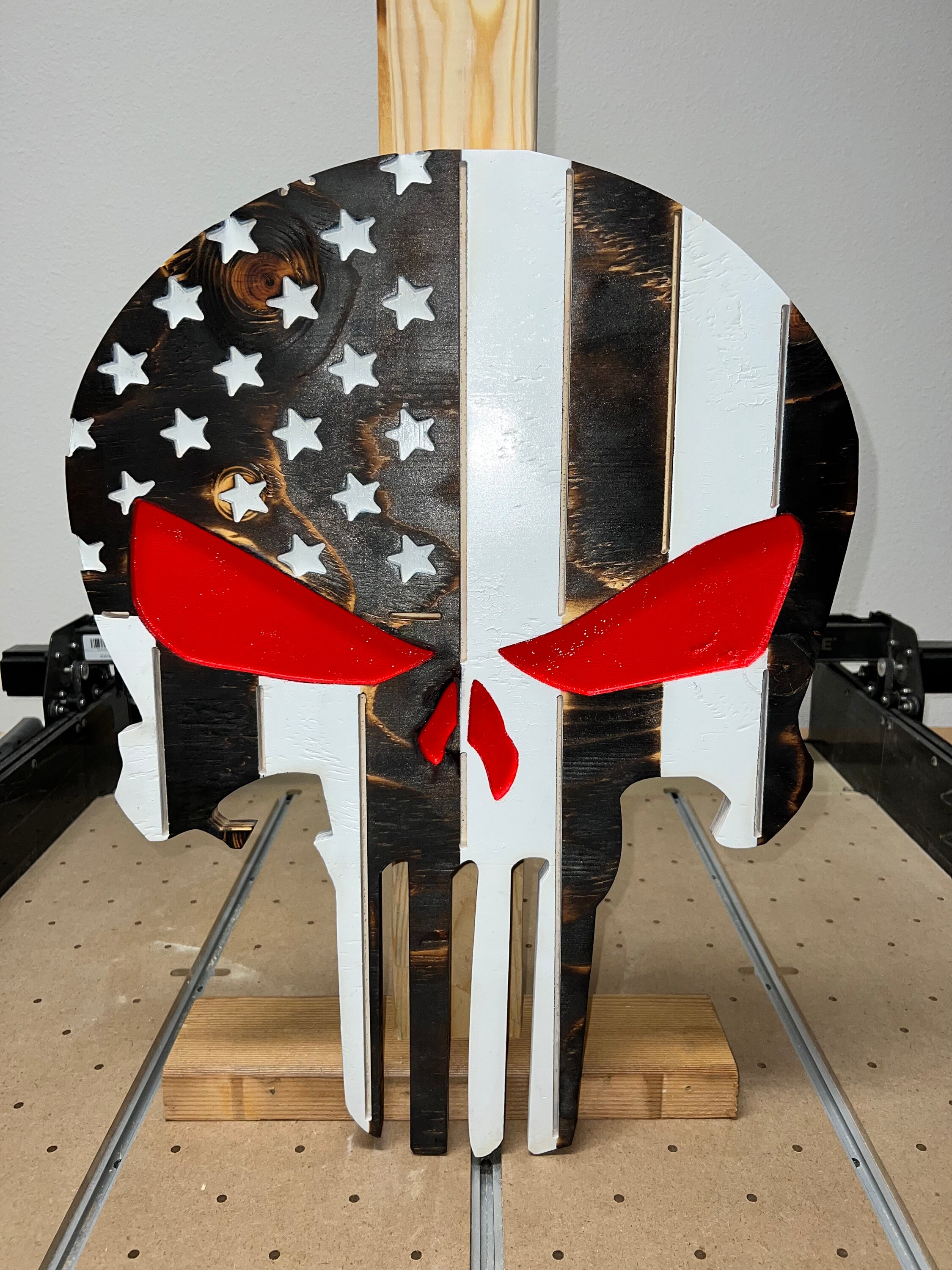 American Flag Skull - Thin Red Line Skull - Etsy