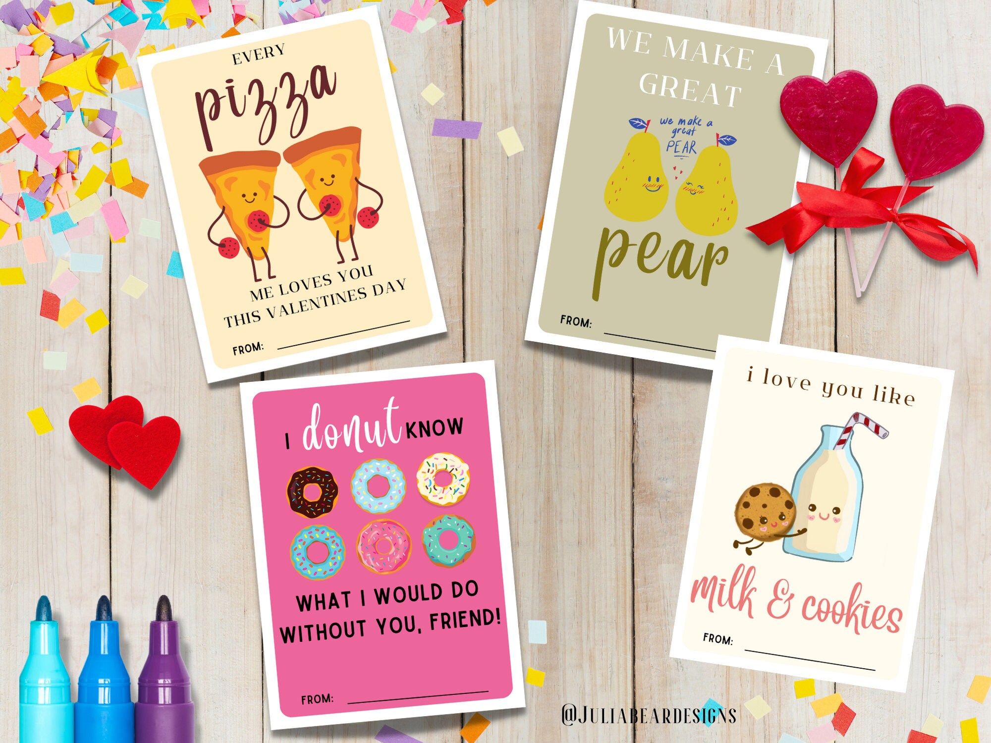 Funny Food Valentines Card Editable Valentine Template Instant Digital ...
