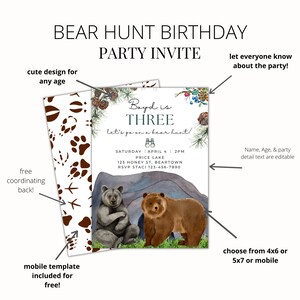 Bear Hunt Birthday Invitation Template Instant Digital - Etsy