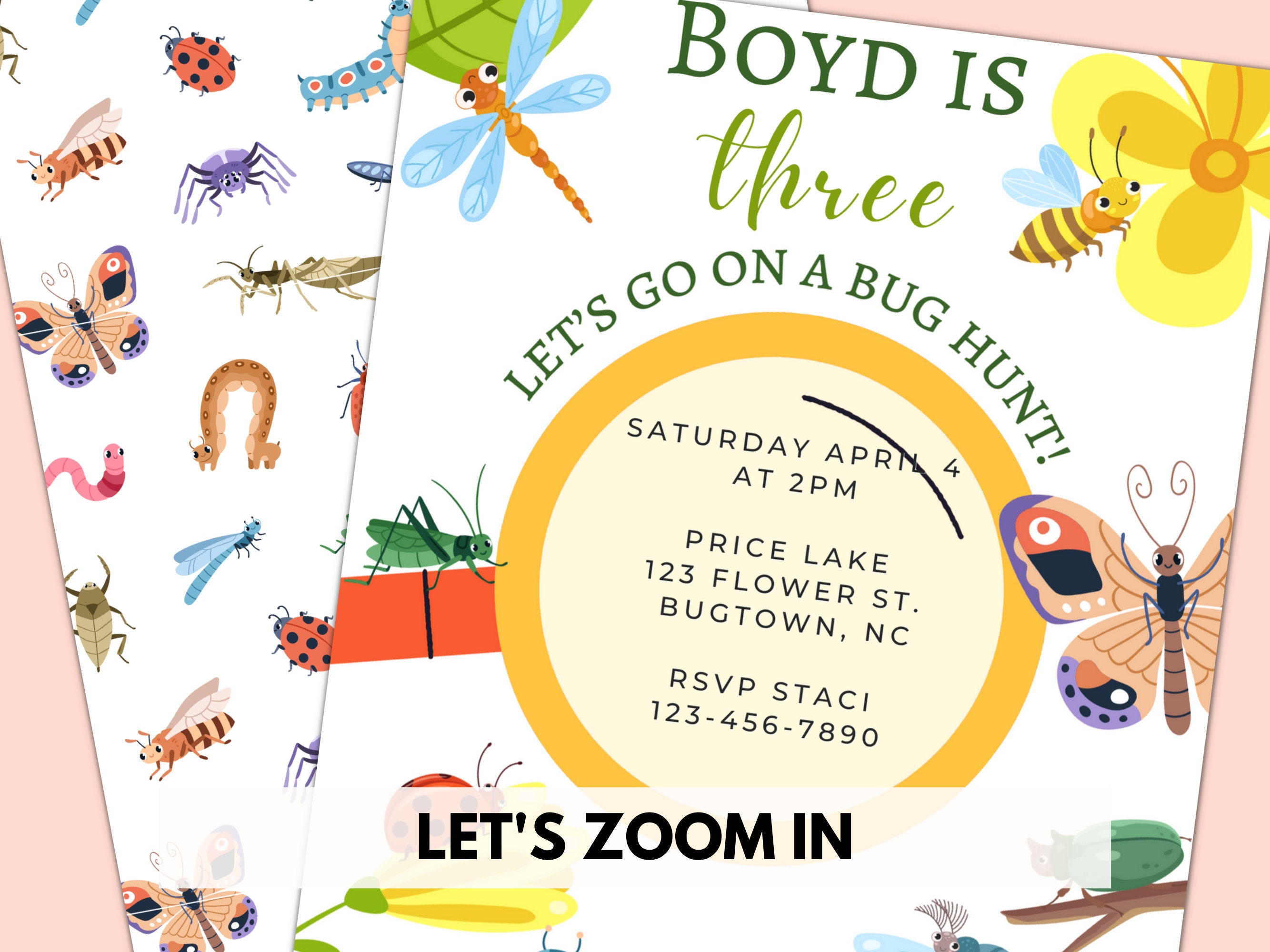 Bug Hunt Birthday Invitation Template Instant Digital Download Editable ...