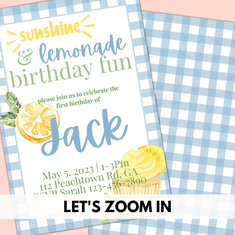 Lemonade Birthday Party Invitation Template Instant Digital - Etsy