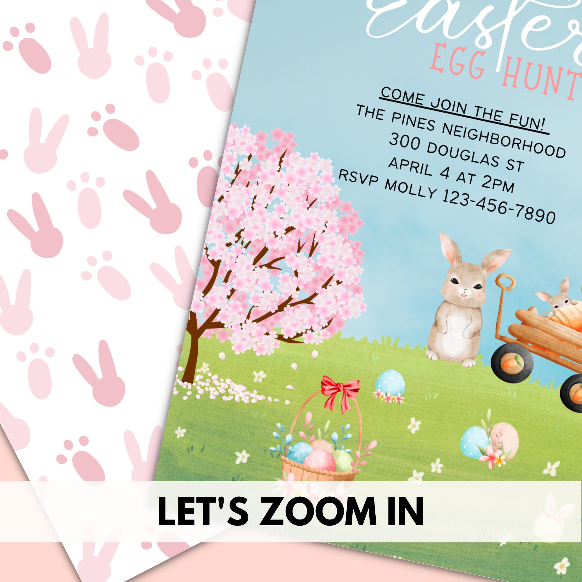 Easter Egg Hunt Party Invitation Template Instant Digital Download ...