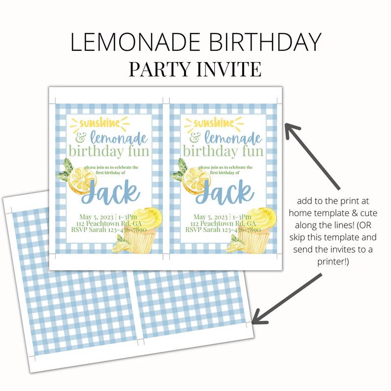 Lemonade Birthday Party Invitation Template Instant Digital - Etsy