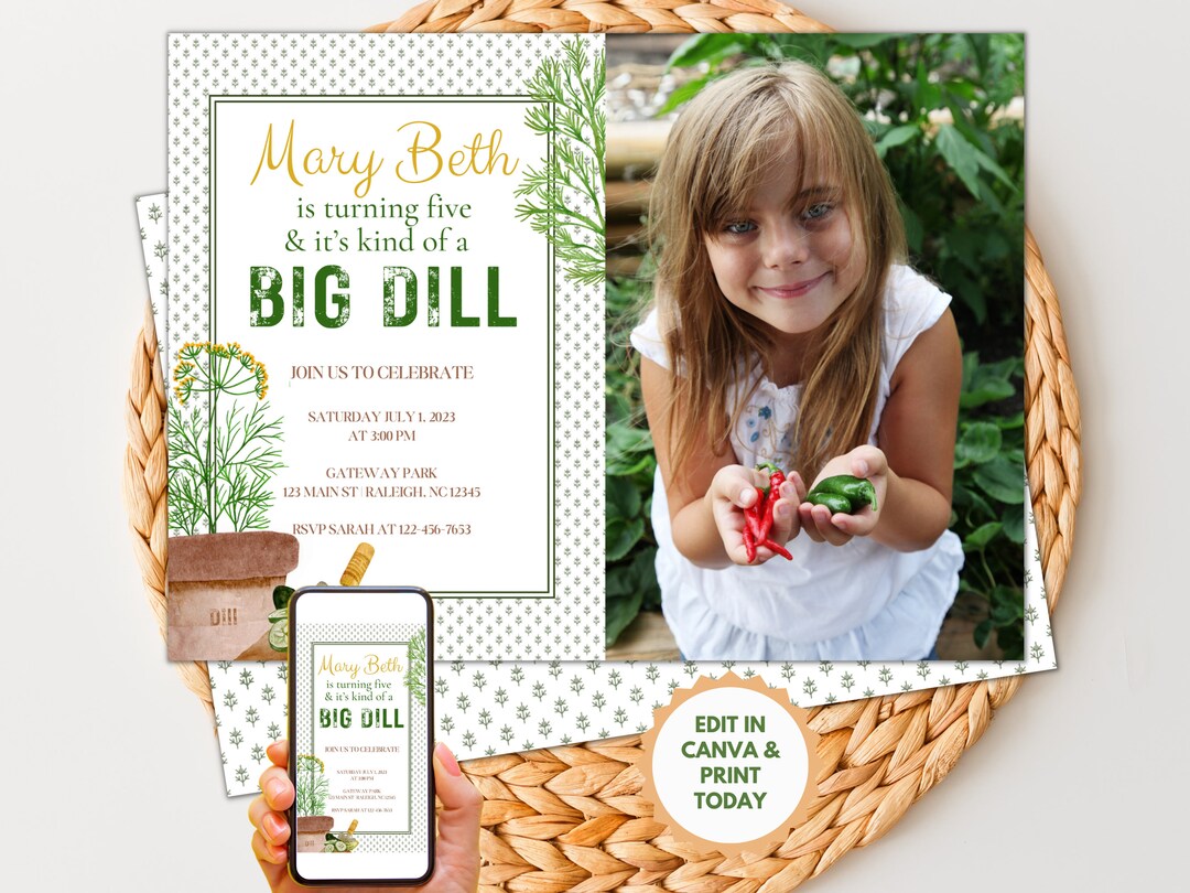 Garden Pun Birthday Photo Invite Editable Invitation Template Instant ...