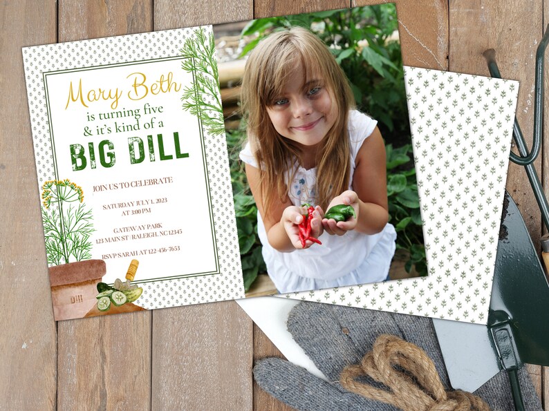 Garden Pun Birthday Photo Invite Editable Invitation Template Instant ...