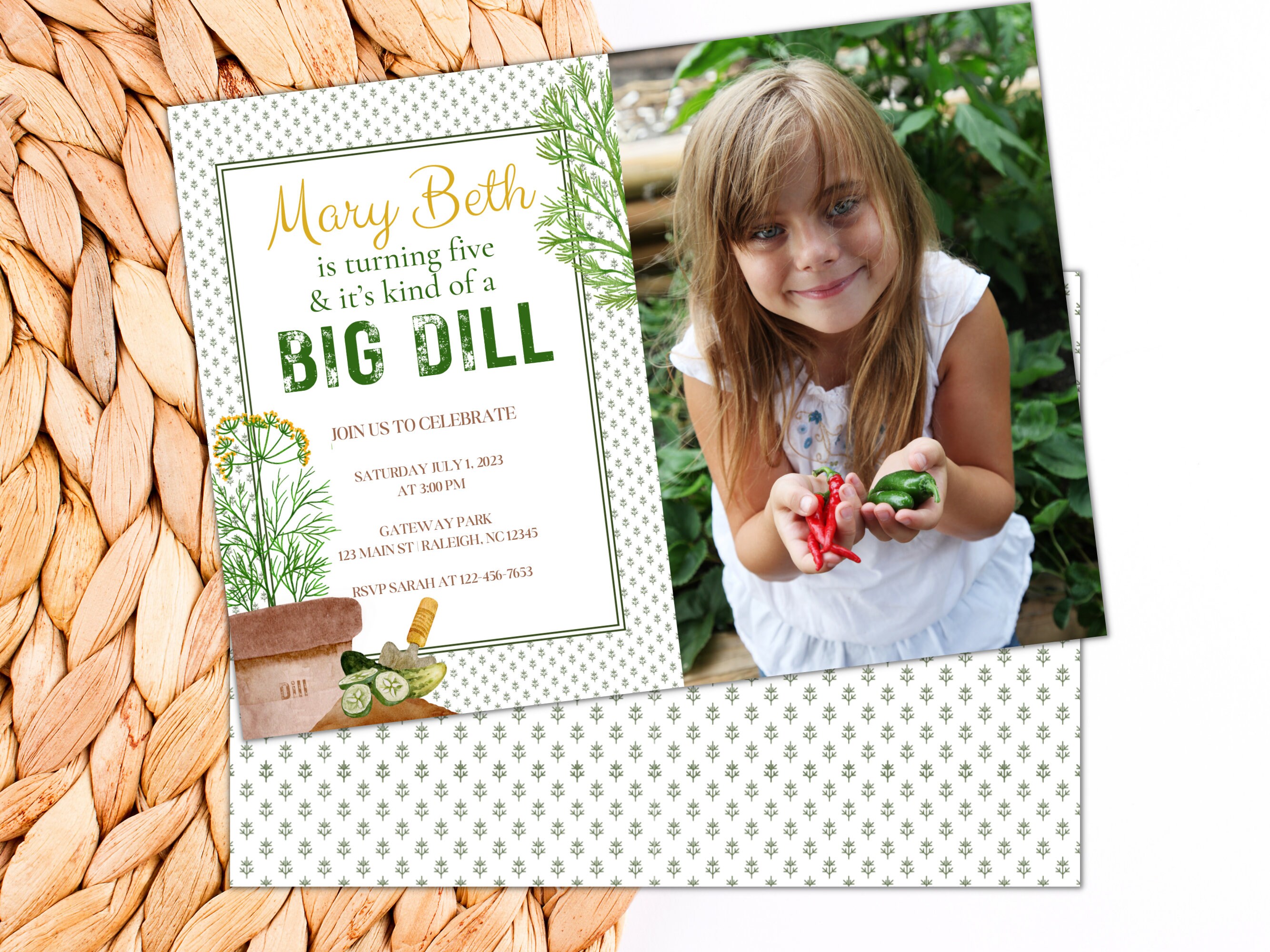 Garden Pun Birthday Photo Invite Editable Invitation Template Instant ...
