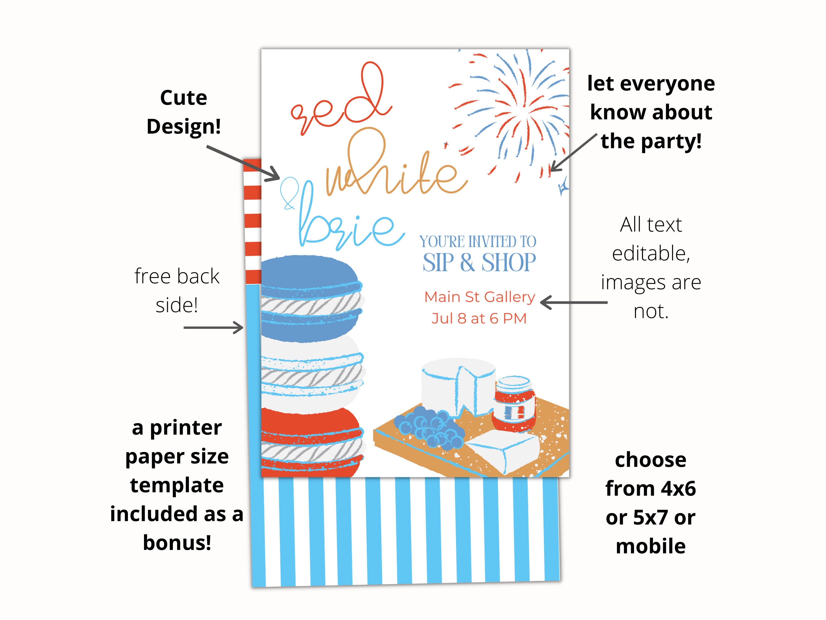 Sip and Shop Invite Editable Invitation Template Instant Digital ...