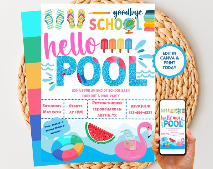 End of School Party, Goodbye School Hello Pool, End of the Year ...