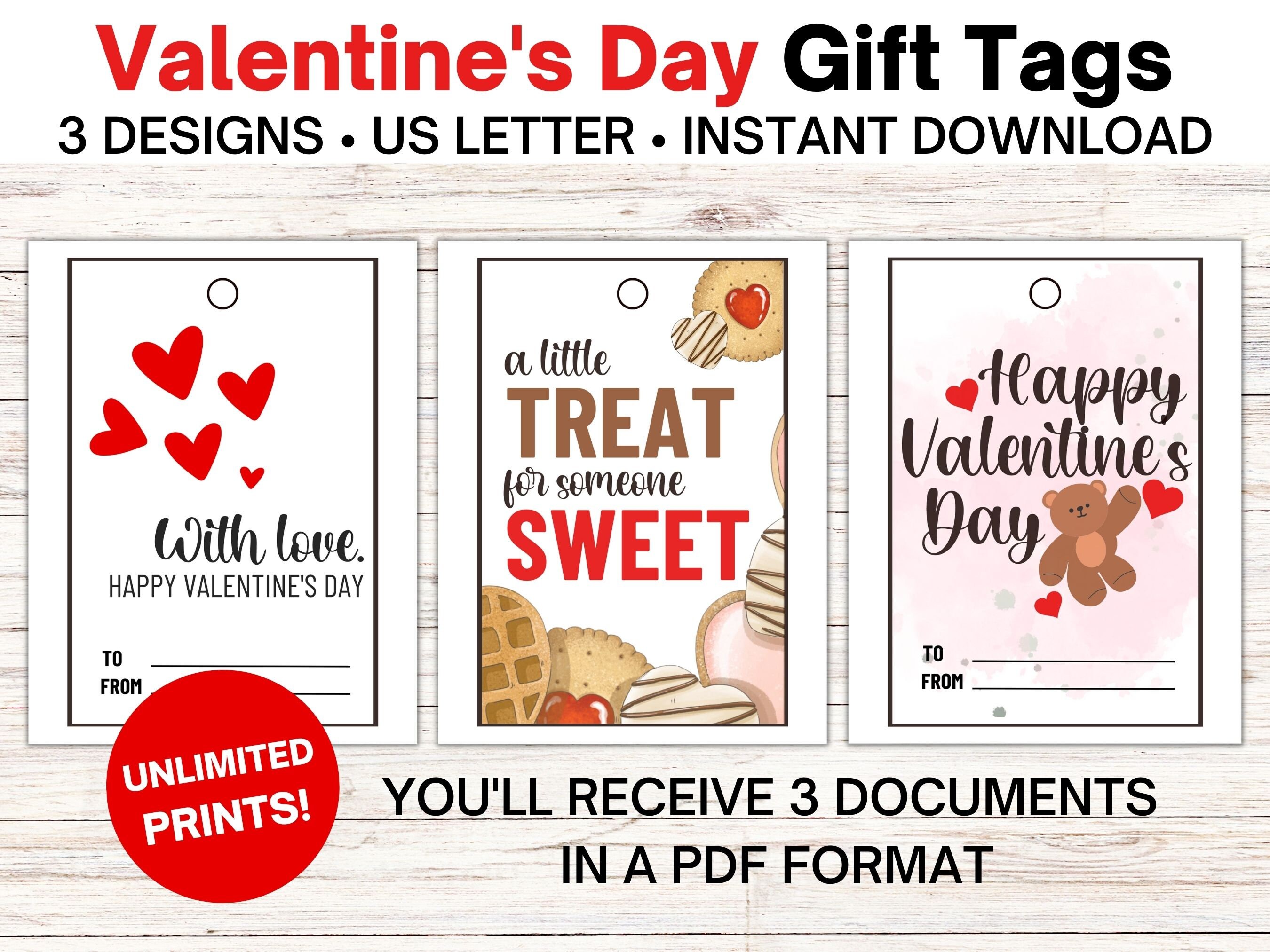 Valentine’s Day Gift Tags, Gift Tags for Valentine’s Day, Valentine’s ...