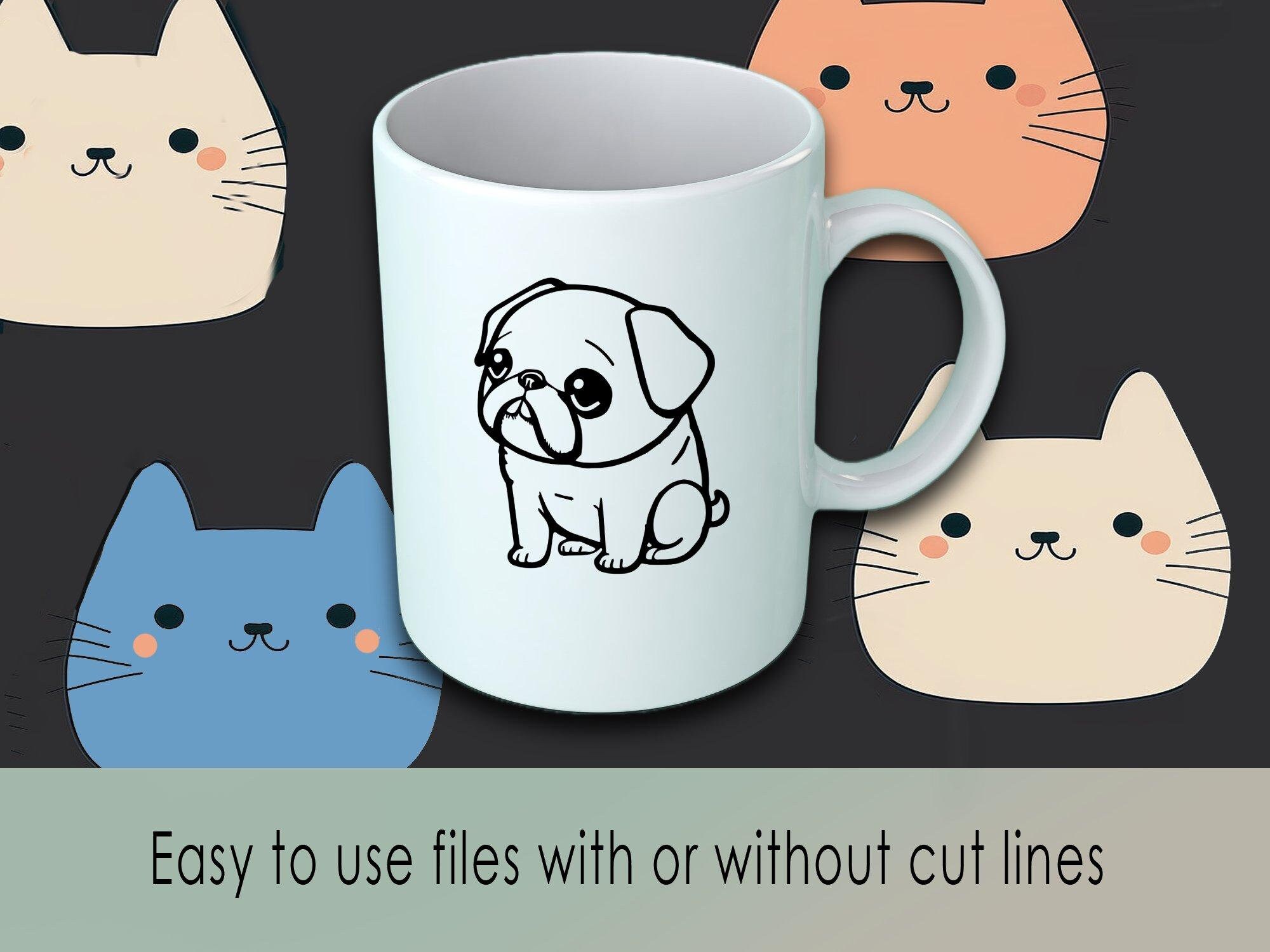 Pug Cute Animal SVG Earrings Download Dxf Jewelry Sticker PDF Glowforge ...