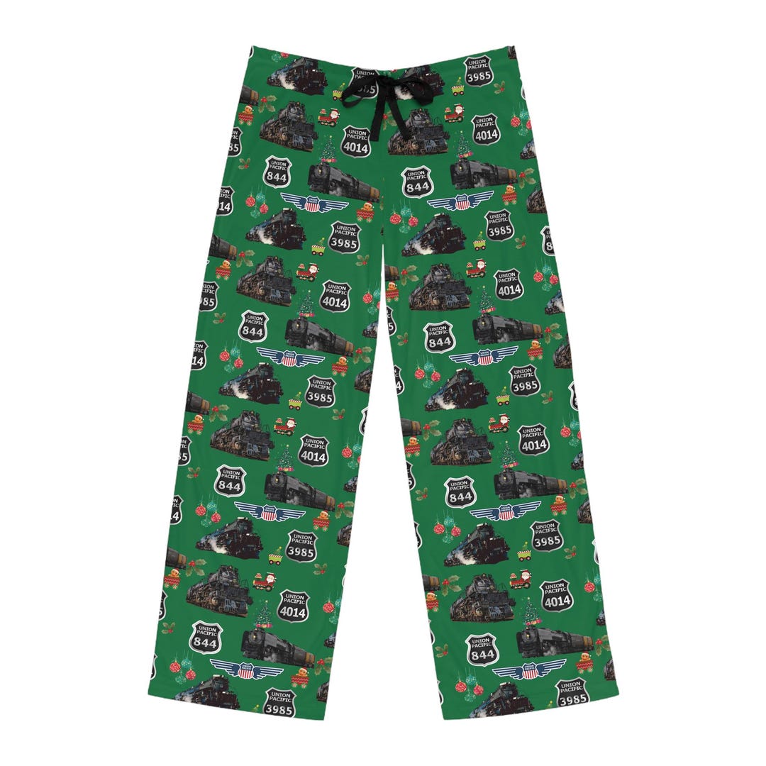 Train Lovers Men's Pajama Pants, UP 844, 4014, 3985 Steam Locomotives ...