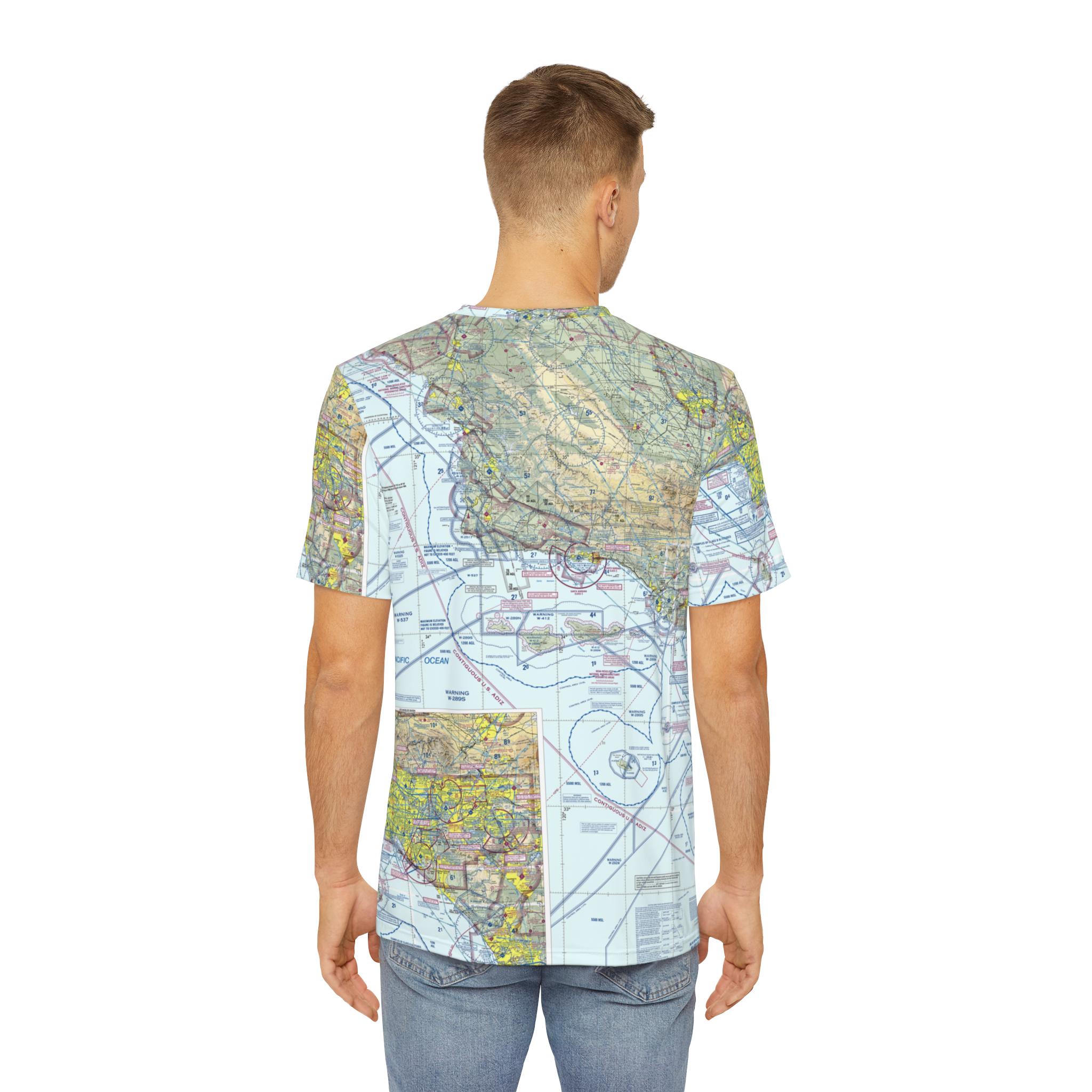 Los Angeles VFR Sectional Chart T-shirt All-over Print Aviation Apparel ...