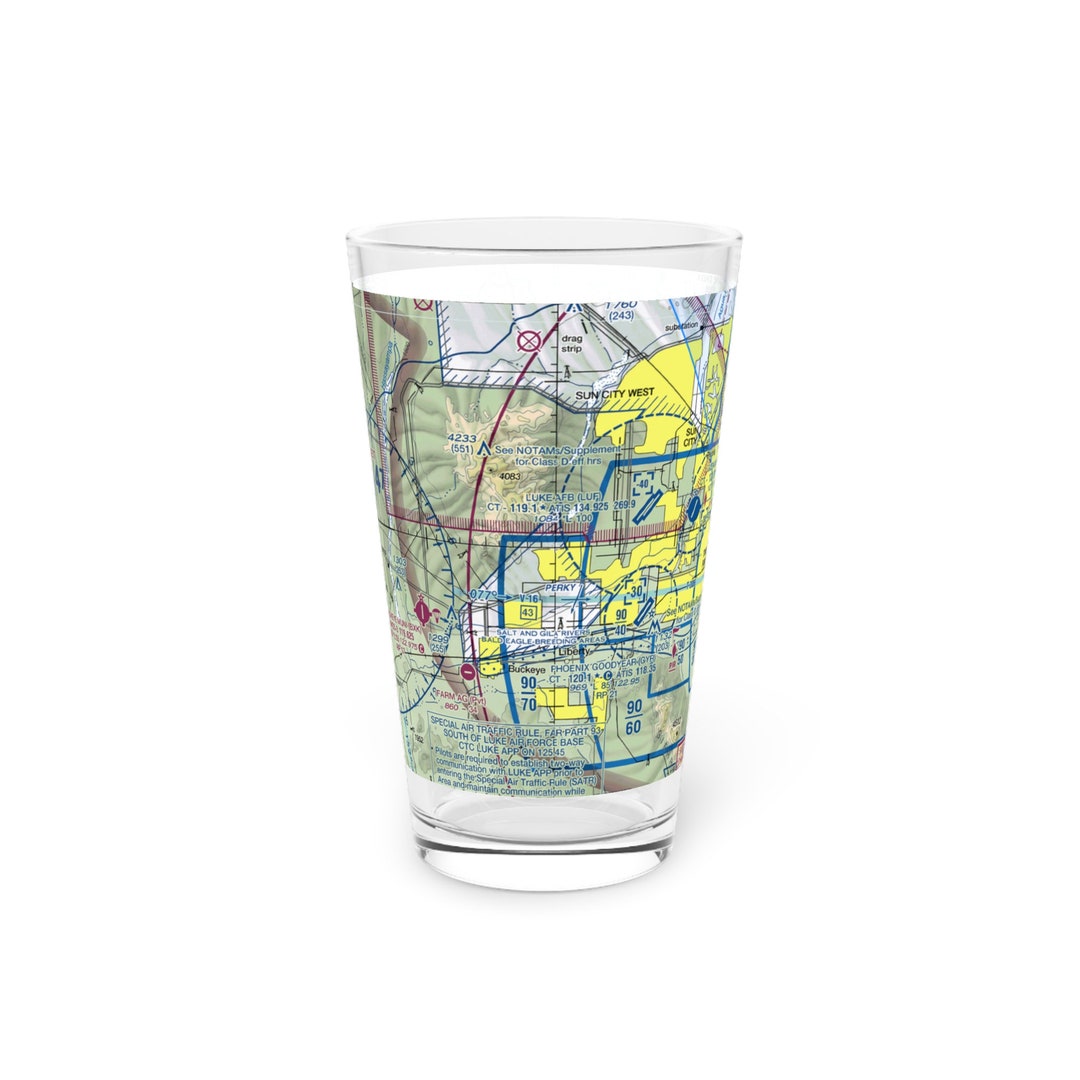 CUSTOM Sectional Pint Glass, VFR Chart, Pilot Gift, Fight Gift, Beer ...