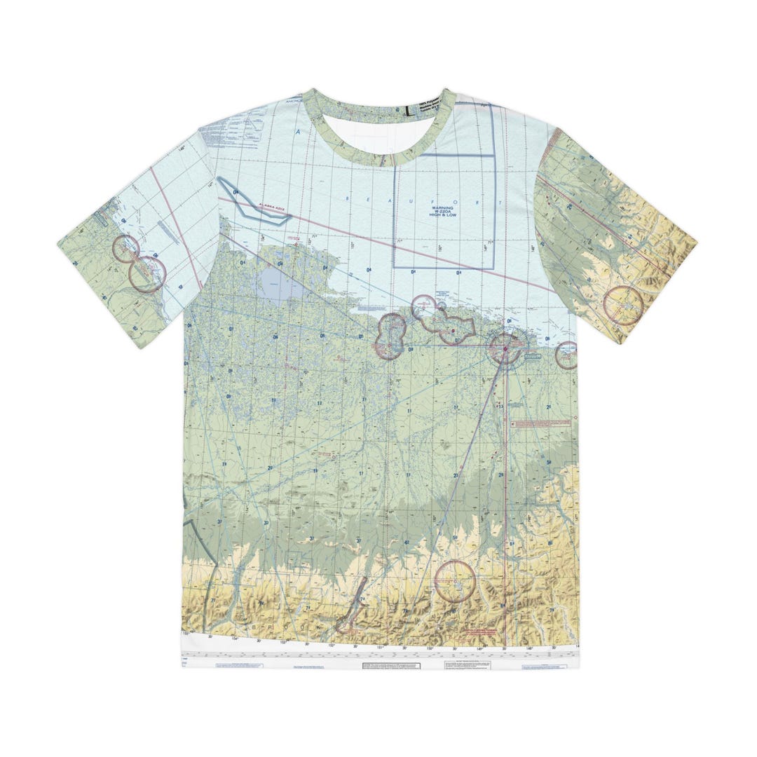 Point Barrow VFR Sectional Chart T-shirt All-over Print Aviation ...