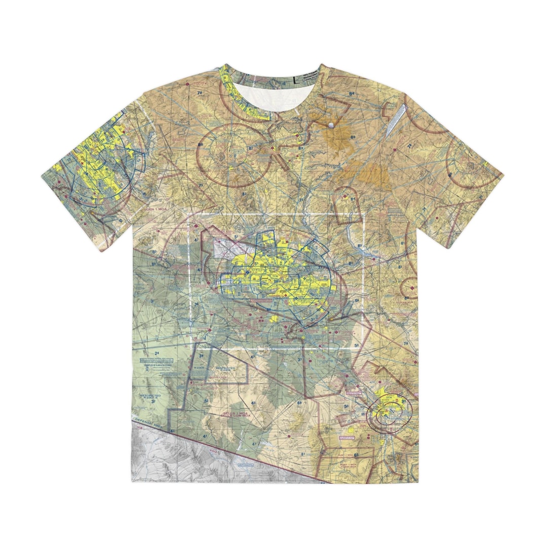 Phoenix VFR Sectional Chart T-shirt All-over Print Aviation Apparel ...