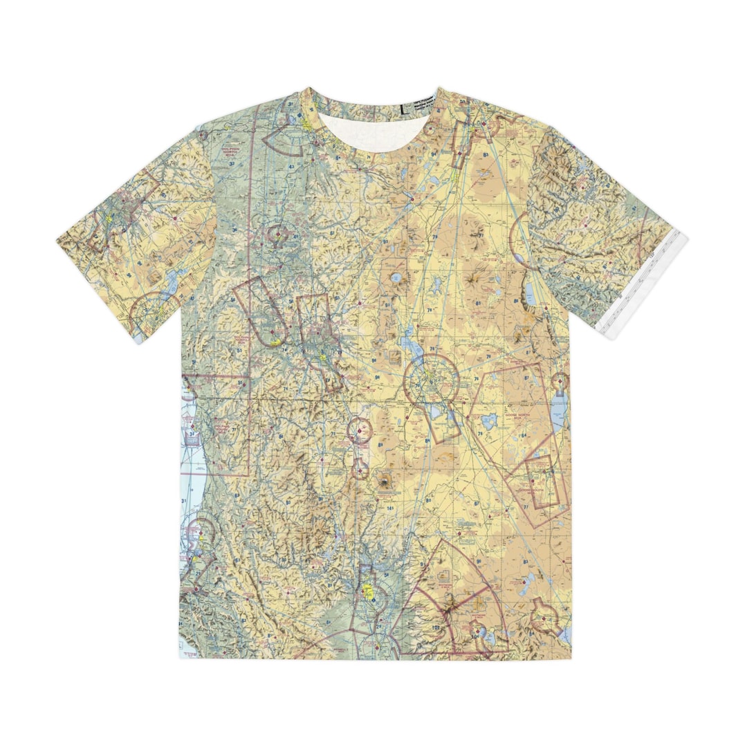 Klamath Falls VFR Sectional Chart T-shirt All-over Print Aviation ...