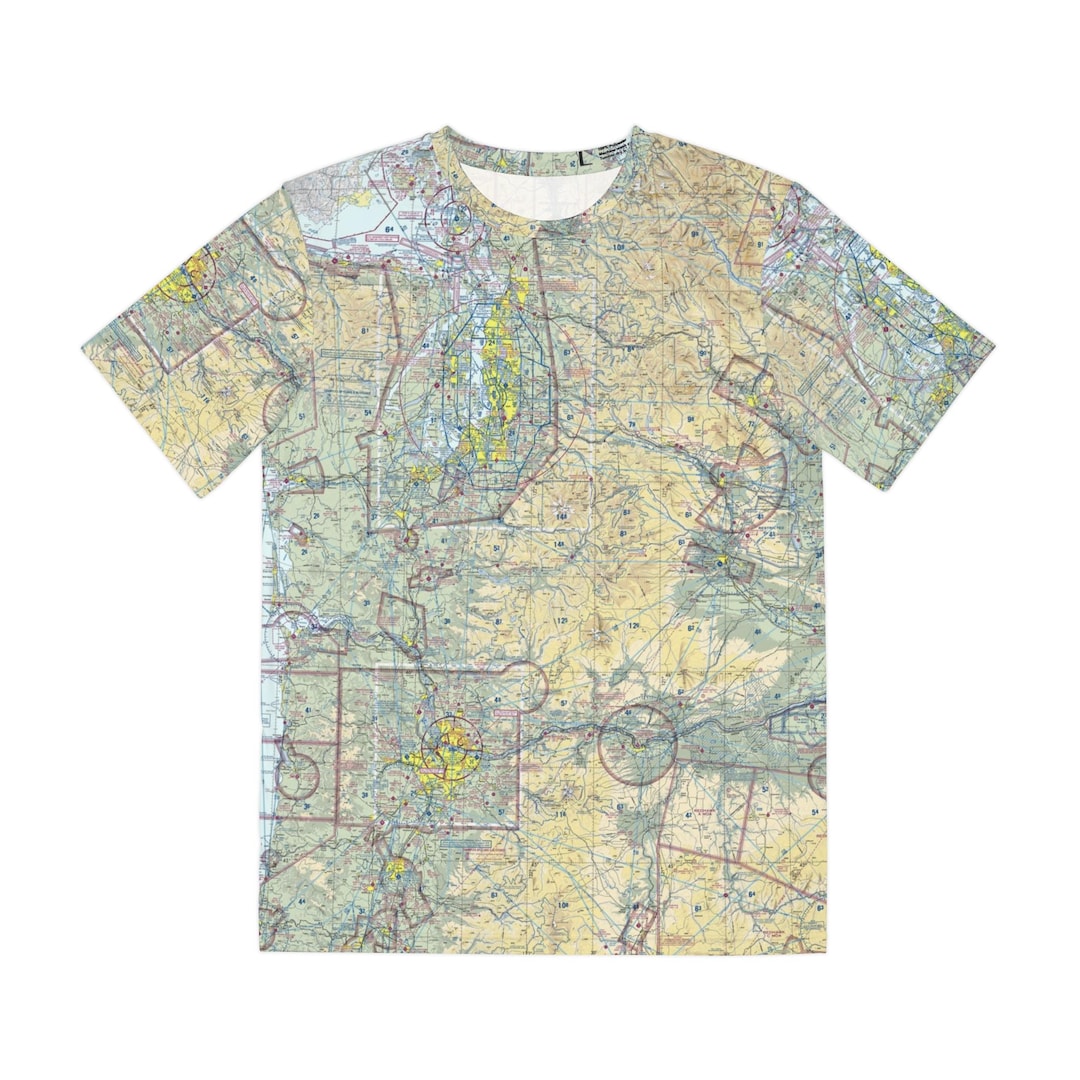 Seattle VFR Sectional Chart T-shirt All-over Print Aviation Apparel ...
