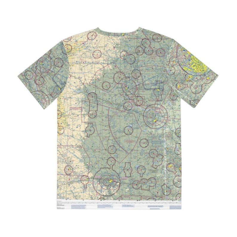 Dallas Ft Worth VFR Chart T-shirt All-over Print Aviation Apparel Pilot ...