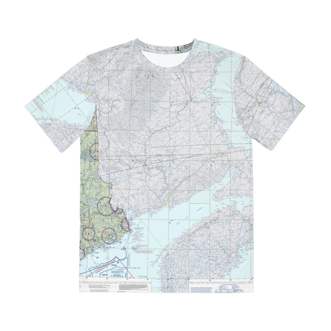 Halifax VFR Sectional Chart T-shirt All-over Print Aviation Apparel ...