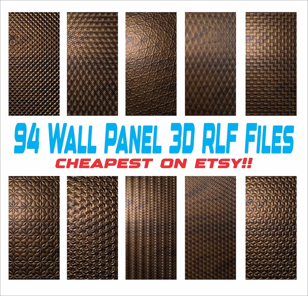 94 Wall Panel 3D RLF Files for CNC Router, CNC 3D Model, Parametric ...